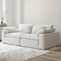 China Modern Rectangle Compressed Fabric Sofa Modular Sectional Double Seat Cloud Couch for Villa Apartment for sale
