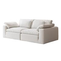 China Modern Rectangle Compressed Fabric Sofa Modular Sectional Double Seat Cloud Couch for Villa Apartment for sale