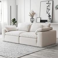 China Modern Rectangle Compressed Fabric Sofa Modular Sectional Double Seat Cloud Couch for Villa Apartment for sale