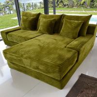 China L-Shape Modular Sectional Couch Plush Corduroy Compressed Sofa Vacuum Pack for Living Room Villa for sale