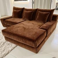 China L-Shape Modular Sectional Couch Plush Corduroy Compressed Sofa Vacuum Pack for Living Room Villa for sale