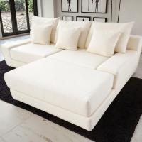 China L-Shape Modular Sectional Couch Plush Corduroy Compressed Sofa Vacuum Pack for Living Room Villa for sale
