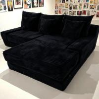 China L-Shape Modular Sectional Couch Plush Corduroy Compressed Sofa Vacuum Pack for Living Room Villa for sale