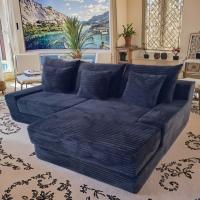 China Deep L-Shape Modular Plush Corduroy Couch Compressed Sofa with Rebonded Foam for Living Room for sale