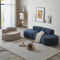 China Modern Curved Cobblestone Two-Seater Sofa Extendable Fabric for Small Apartment Living Room for sale