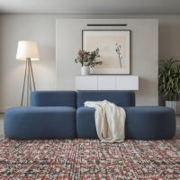 China Modern Curved Cobblestone Two-Seater Sofa Extendable Fabric for Small Apartment Living Room for sale