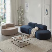 China Modern Curved Cobblestone Two-Seater Sofa Extendable Fabric for Small Apartment Living Room for sale