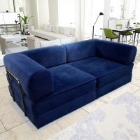 China Compressed Velvet Corner Sofa Set Folding Sofa Bed with Sponge Filling for Living Room Hotel Apartment for sale