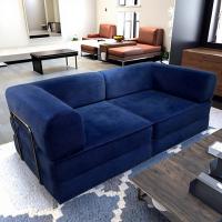China Compressed Velvet Corner Sofa Set Folding Sofa Bed with Sponge Filling for Living Room Hotel Apartment for sale