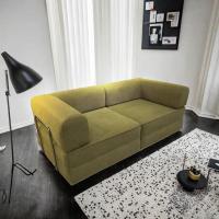 China Compressed Velvet Corner Sofa Set Folding Sofa Bed with Sponge Filling for Living Room Hotel Apartment for sale
