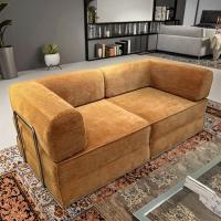 China Compressed Velvet Corner Sofa Set Folding Sofa Bed with Sponge Filling for Living Room Hotel Apartment for sale