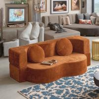 China Modern 3-Seater Compressed Sofa Bed with Rebonded Foam Fabric for Living Room School for sale