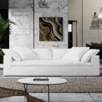 China Modern Rectangle Comfortable High-Density Sponge Fabric Double Seat Sofa Cushion Bench Customizable Eco-Friendly Villa Sectional for sale