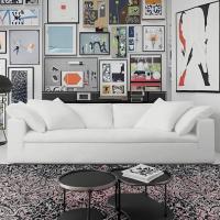 China Modern Rectangle Comfortable High-Density Sponge Fabric Double Seat Sofa Cushion Bench Customizable Eco-Friendly Villa Sectional for sale