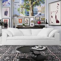 China Modern Rectangle Comfortable High-Density Sponge Fabric Double Seat Sofa Cushion Bench Customizable Eco-Friendly Villa Sectional for sale