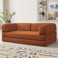 China Modern Square Modular Sectional Sofa Bed with Stainless Steel Legs Corduroy Fabric 2-Seat for sale