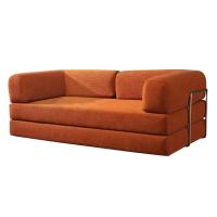 China Modern Square Modular Sectional Sofa Bed with Stainless Steel Legs Corduroy Fabric 2-Seat for sale