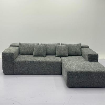 China OEM L-Shape Frameless Sofa Comfortable Couch Sponge Indoor Modular Sofa Living Room Could Couch Compressed Sofa for sale