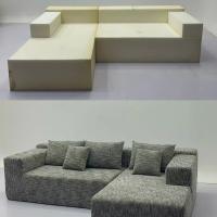 China OEM L-Shape Frameless Sofa Comfortable Couch Sponge Indoor Modular Sofa Living Room Could Couch Compressed Sofa for sale