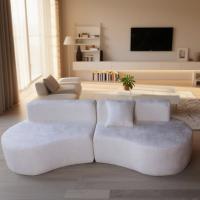 China Custom Modern Curved Sectional Sofa Fabric Compressed Sofa Half Moon Design Salon Cozy Upholstered Modular Could Couch for sale