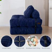 China Extendable Convertible Bean Bag Sofa Bed One Seat Futon Couch Floor Lounger Lazy Sofa 80cm Corduroy for sale