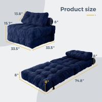 China Extendable Convertible Bean Bag Sofa Bed One Seat Futon Couch Floor Lounger Lazy Sofa 80cm Corduroy for sale