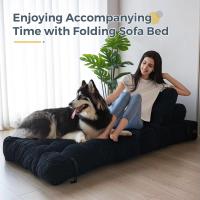 China Extendable Convertible Bean Bag Sofa Bed One Seat Futon Couch Floor Lounger Lazy Sofa 80cm Corduroy for sale