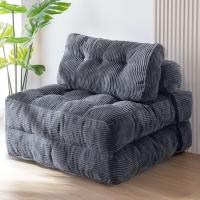 China Extendable Convertible Bean Bag Sofa Bed One Seat Futon Couch Floor Lounger Lazy Sofa 80cm Corduroy for sale