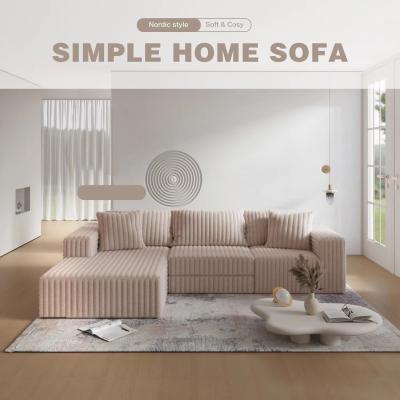 China Pink U-Shape Compression Foam Sofa Bed Modular Sectional Couch for Home Apartment for sale