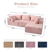 China Pink U-Shape Compression Foam Sofa Bed Modular Sectional Couch for Home Apartment for sale