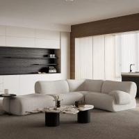 China Custom Minimalist Sectional Corner Sponge Sofa Vacuum Compressed 3-Seat Modular Living Room Couch for sale
