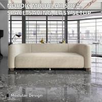 China Nordic Design Three Seat Fabric Frame Tufted Eco-Friendly Space-Saving Sofa Living Room for sale