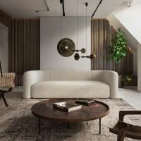 China Nordic Design Three Seat Fabric Frame Tufted Eco-Friendly Space-Saving Sofa Living Room for sale