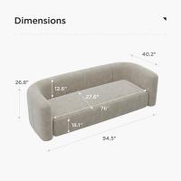 China Nordic Design Three Seat Fabric Frame Tufted Eco-Friendly Space-Saving Sofa Living Room for sale