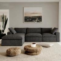 China Eco-Friendly Armless L-Shape Fabric Sofa Sectional for Villa Living Room 7-30 Days Delivery for sale