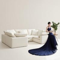 China Modern U-Shape Sectional Sofa Modular Compressed Fabric Eco-Friendly Sofa Bed Customizable Double Seat Living Cloud Villa for sale