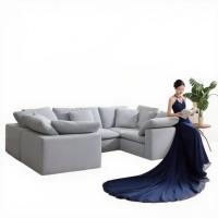 China Modern U-Shape Sectional Sofa Modular Compressed Fabric Eco-Friendly Sofa Bed Customizable Double Seat Living Cloud Villa for sale