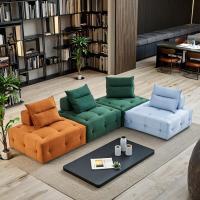 China Compressed Modular Sofa Bed 35D Sponge Fabric Square Sectional for Villa for sale