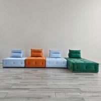 China Compressed Modular Sofa Bed 35D Sponge Fabric Square Sectional for Villa for sale