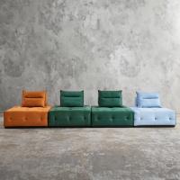 China Compressed Modular Sofa Bed 35D Sponge Fabric Square Sectional for Villa for sale
