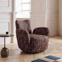 China French Retro Leisure Swivel Chair Fabric Accent Chair 360-Degree Single Sofa for Living Room Salon for sale