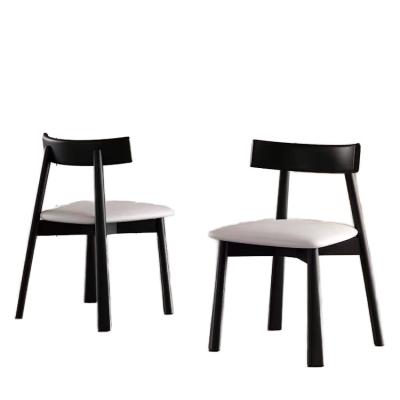 China OEM Modern Ergonomic Leather Dining Chair FAS Grade Solid Wood Restaurant Hotel for sale