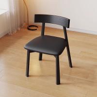 China OEM Modern Ergonomic Leather Dining Chair FAS Grade Solid Wood Restaurant Hotel for sale