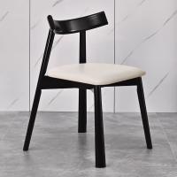 China OEM Modern Ergonomic Leather Dining Chair FAS Grade Solid Wood Restaurant Hotel for sale