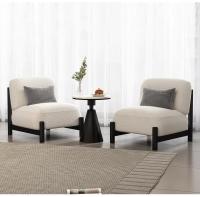 China Italian Modern White Lamb Fleece Fabric Reclining Chair with Metal Frame for Living Room Bedroom for sale