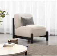 China Italian Modern White Lamb Fleece Fabric Reclining Chair with Metal Frame for Living Room Bedroom for sale