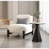 China Italian Modern White Lamb Fleece Fabric Reclining Chair with Metal Frame for Living Room Bedroom for sale