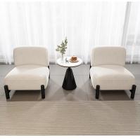 China Italian Modern White Lamb Fleece Fabric Reclining Chair with Metal Frame for Living Room Bedroom for sale