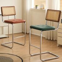China Wholesale Mid-Century Upholstered Armless Dining Chair with Electroplated Metal Legs for Bar Restaurant for sale