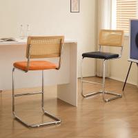 China Wholesale Mid-Century Upholstered Armless Dining Chair with Electroplated Metal Legs for Bar Restaurant for sale